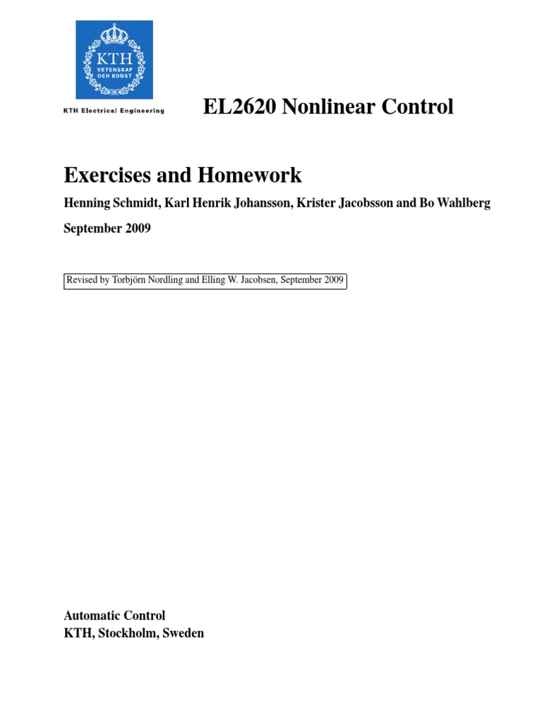 Nonlinear Control Exercises | PDF Nonlinear Control Exercises | PDF