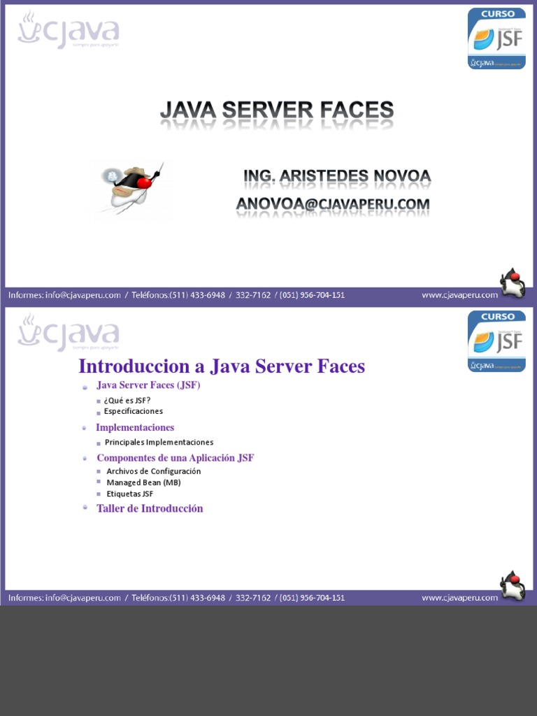 Introducción JSF | PDF | Caras del servidor Java | Páginas del servidor Java