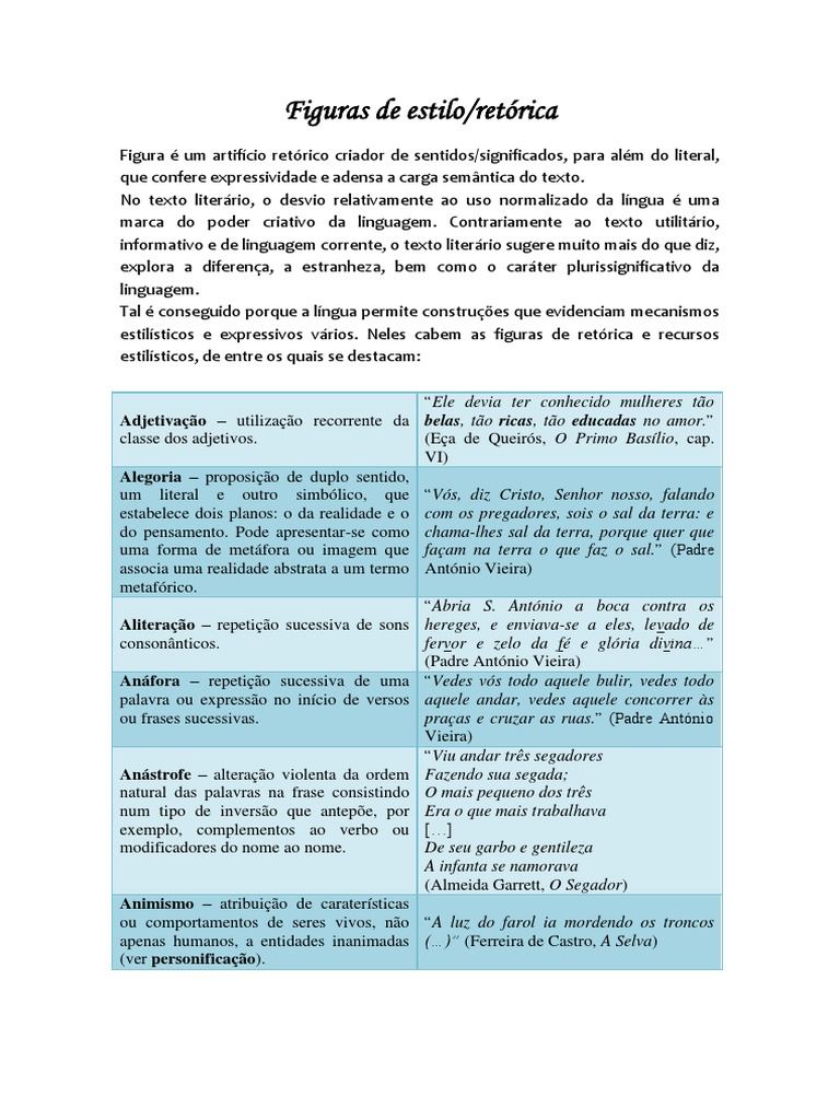 Figuras de Estilo | PDF | Metáfora | Amor