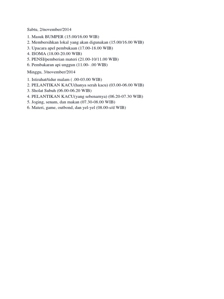 Contoh Random Acara Pramuka | PDF