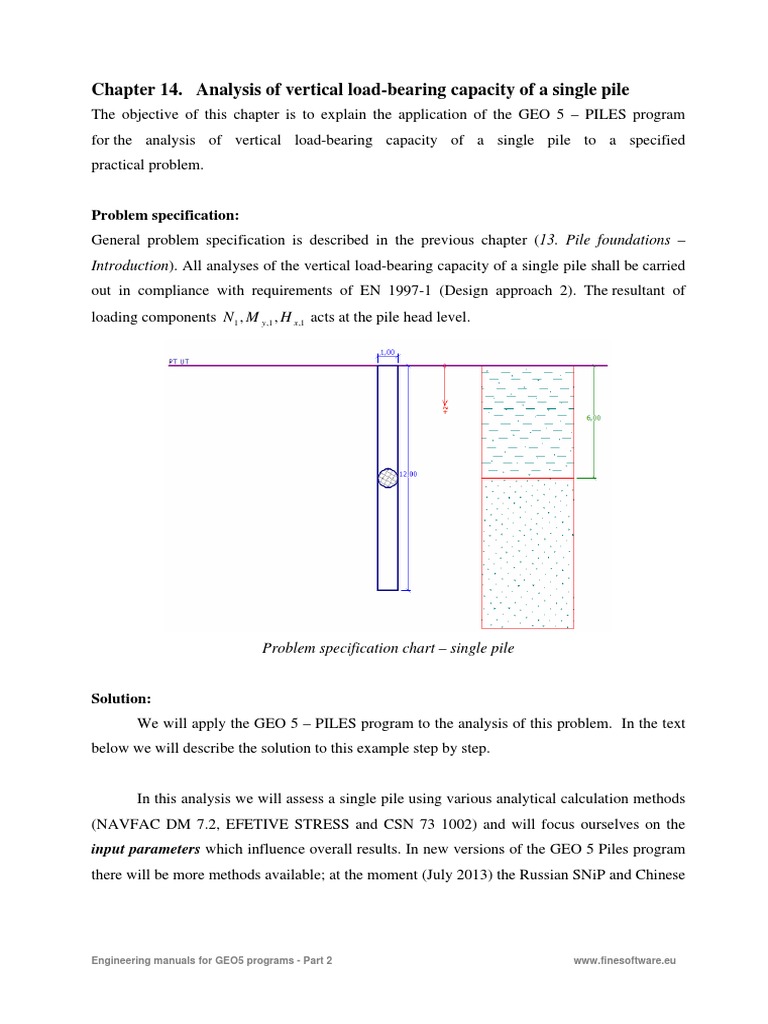 Analysis of vertical load-bearing capacity of a single pile using GEO 5 - PILES | PDF | Deep ...