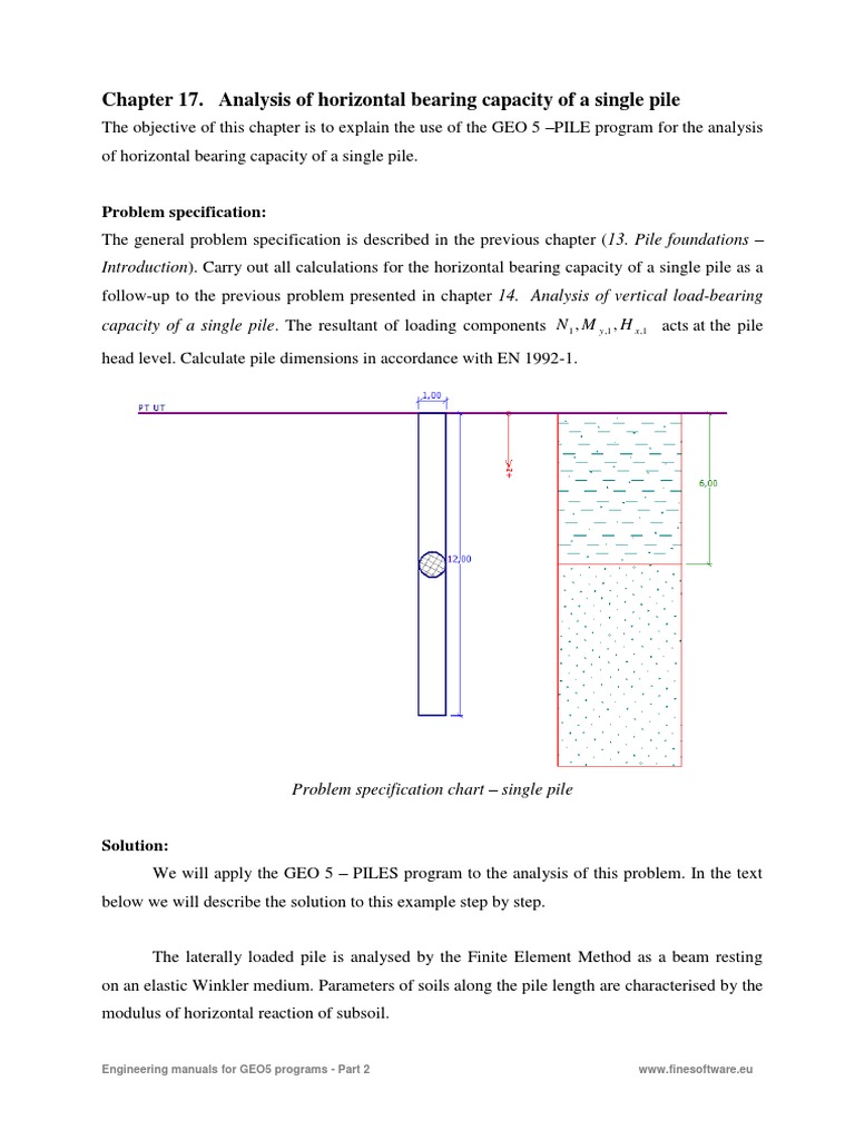 17 Analysis of Horizontal Bearing Capacity of A Single Pile 1 | PDF ...