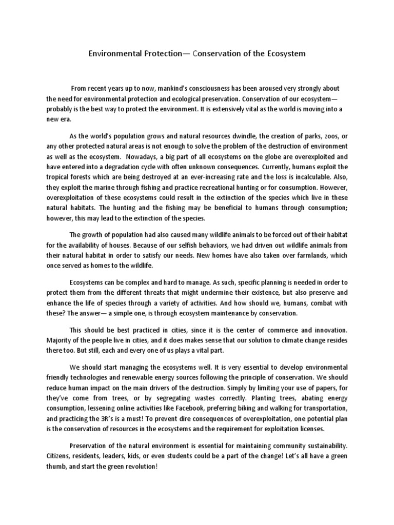 Environmental Protection | PDF | Conservation Biology | Ecosystem