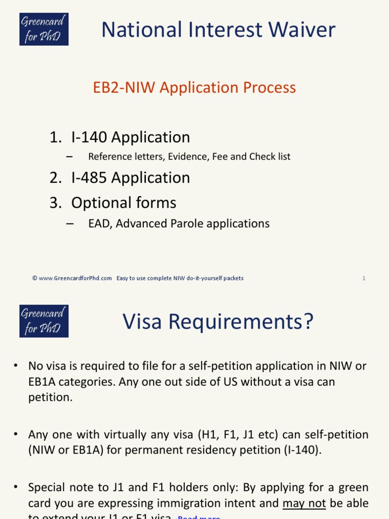 NIW Application Process | PDF | Permanent Residence (United States ...
