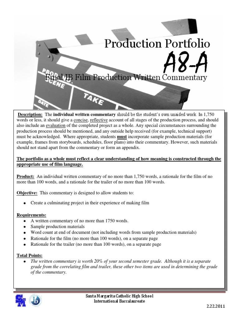 Final IB Film Written Commentary | Creativity | Evaluation