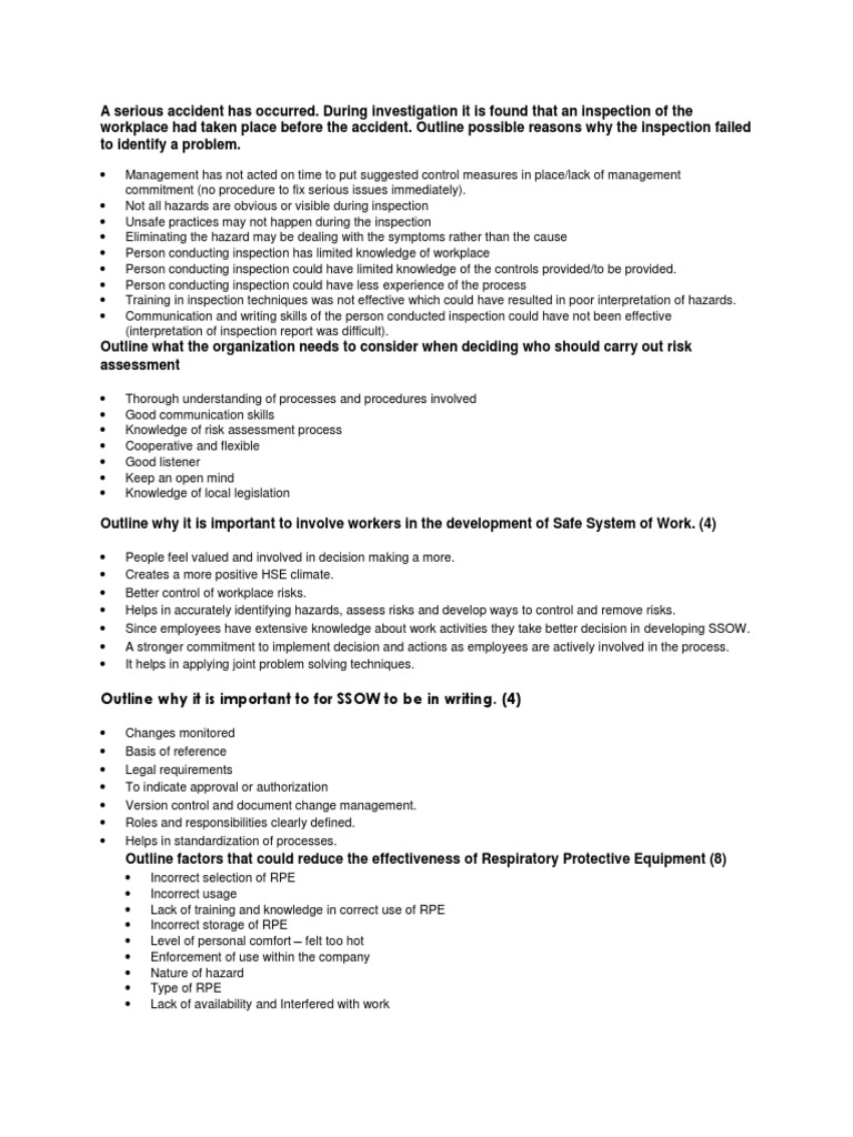 IGC Questions and Answers | PDF | Occupational Safety And Health ...