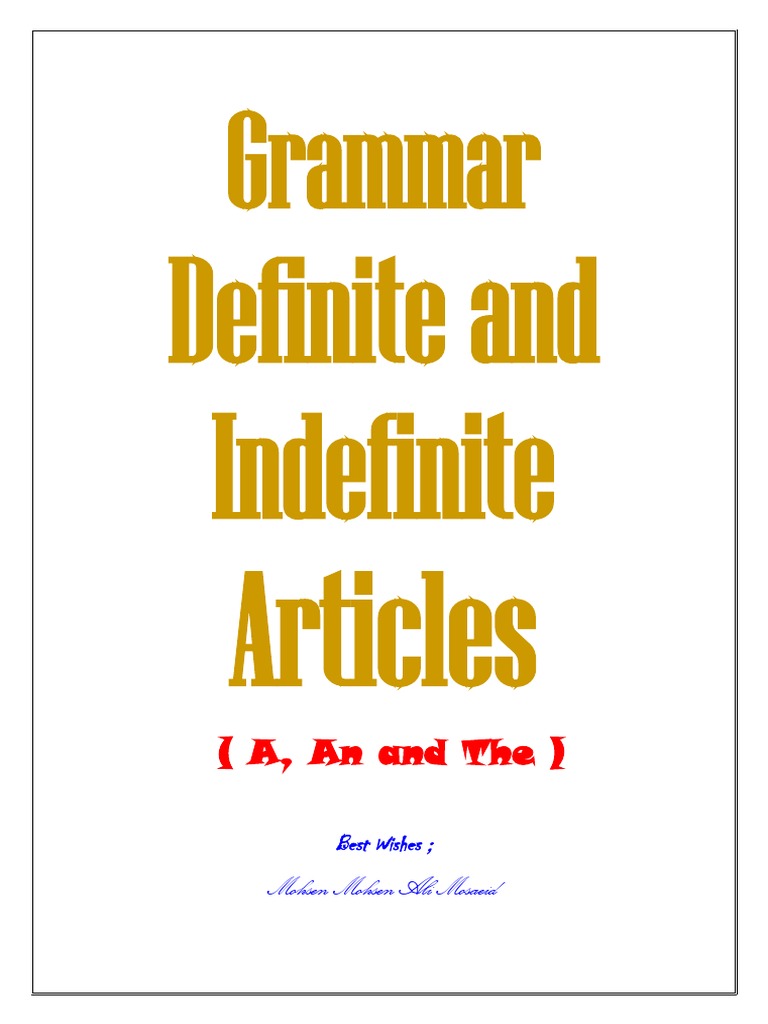 Grammar Definite and Indefinite Articles | PDF | Noun | Semiotics