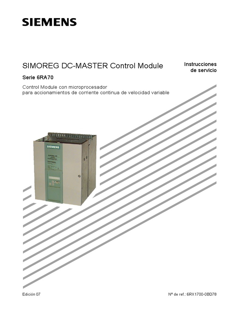 Simoreg DC-Master Control Module 6RA70 Instrucciones de Servicio Ed7 ...