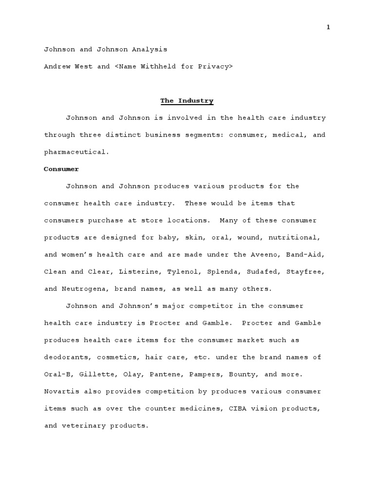 Johnson and Johnson Analysis | Johnson & Johnson | Marketing