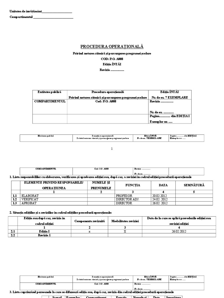 Modele Proceduri | PDF
