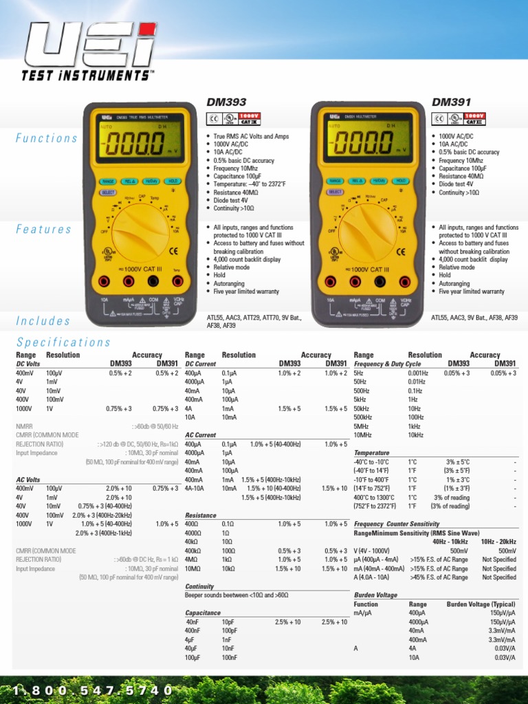 UEi Test Instruments - Multimeters DataSheet | PDF | Electrical ...