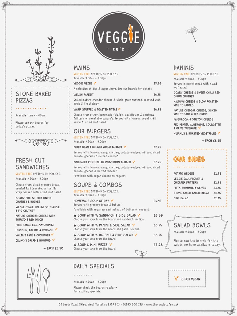 Veggie Menu | PDF | Cuisine | Foods