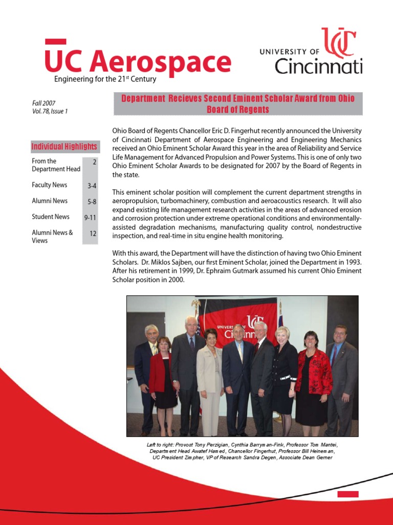 UC Aerospace Newsletter 2007 | PDF | Gas Turbine | Nasa