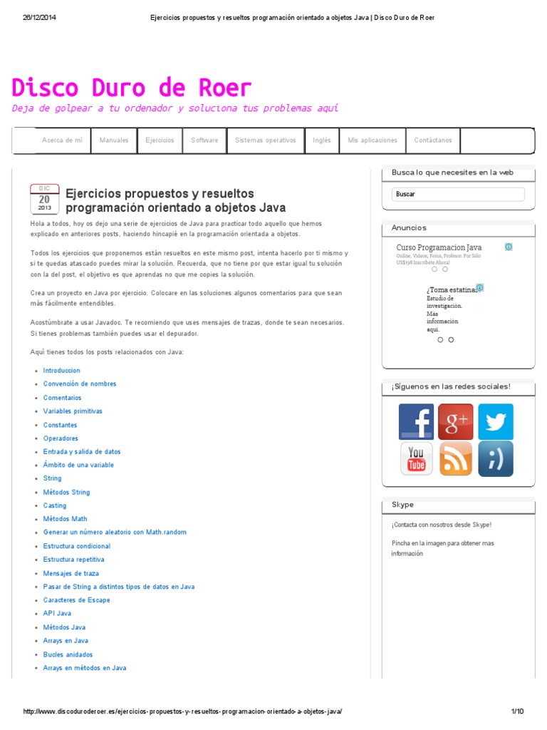 Ejercicios Propuestos y Resueltos Programación Orientado A Objetos Java ...