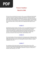 Treaty of Lahore: 1846 Overview | PDF | Punjab | British Empire
