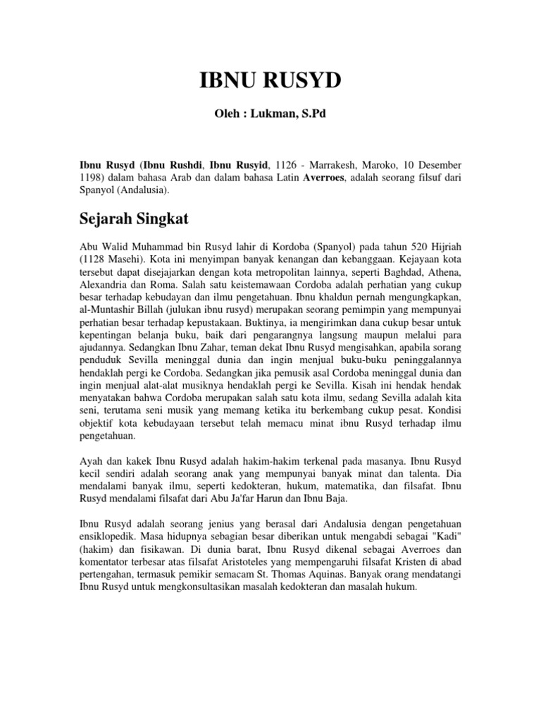 Ibnu Rusyd | PDF