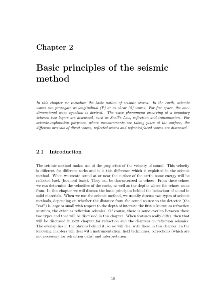 Basic Principles of The Seismic Method | PDF