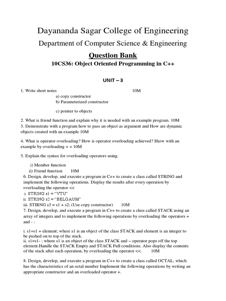 Unit3 And 4 Pdf Method Computer Programming Inheritance Object Oriented Programming 4524