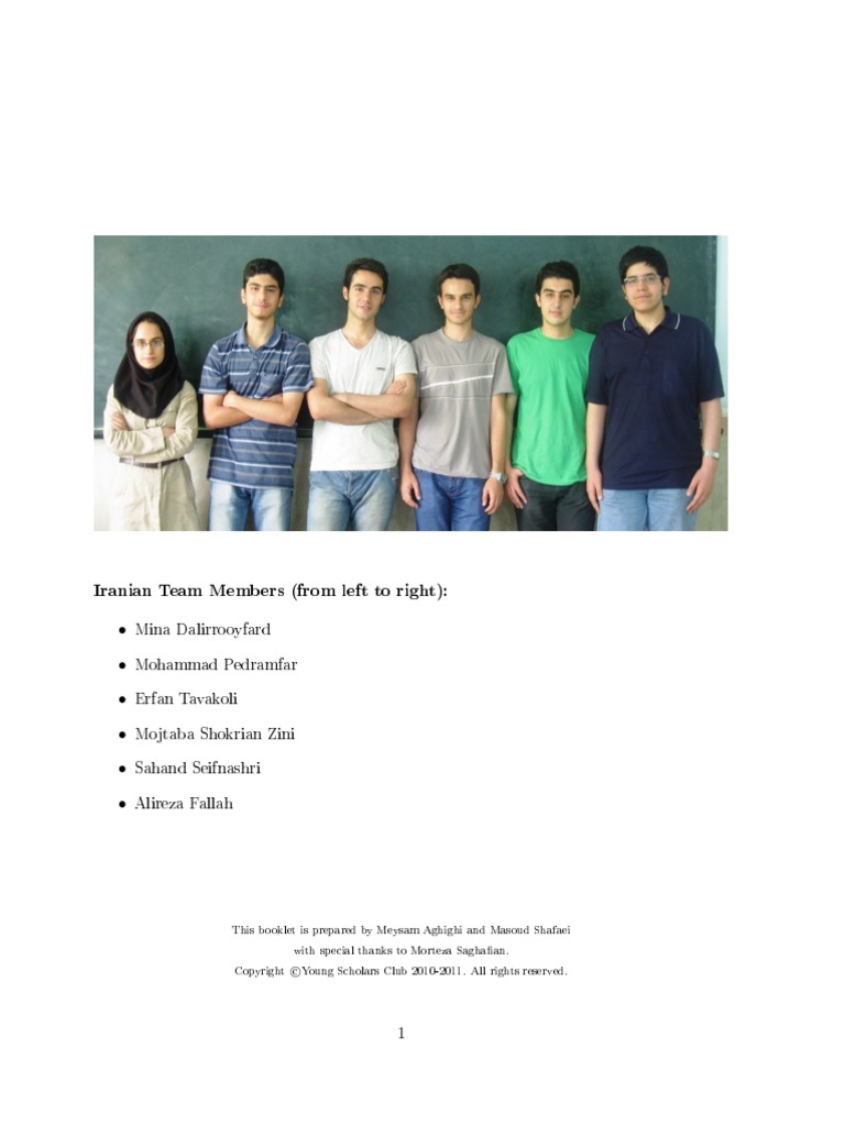 Iranian - Math 2011 | PDF | Circle | Lattice (Group)