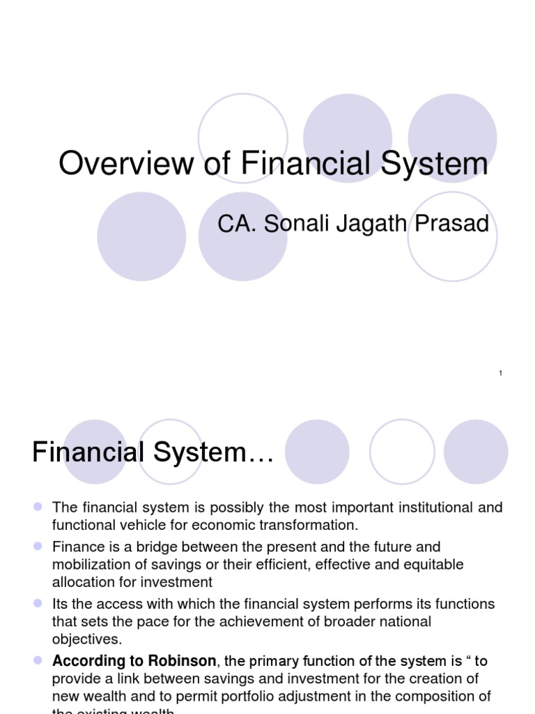 Overview of the Financial System | PDF | Securities (Finance ...
