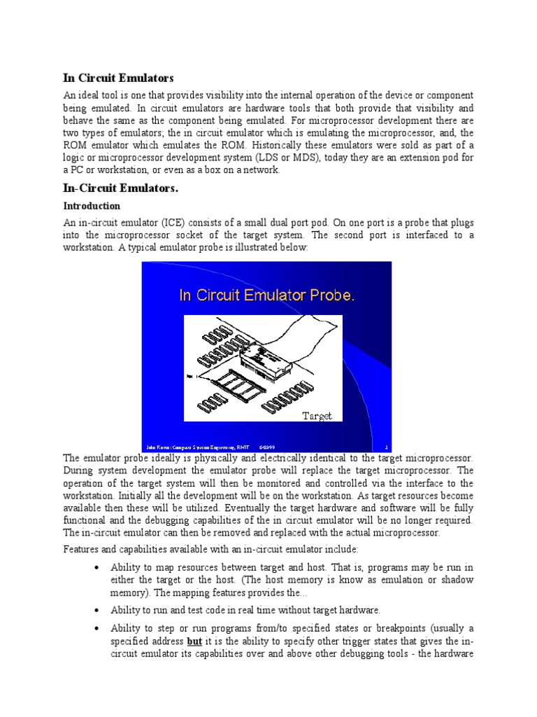 In Circuit Emulator | PDF | Emulator | Microprocessor