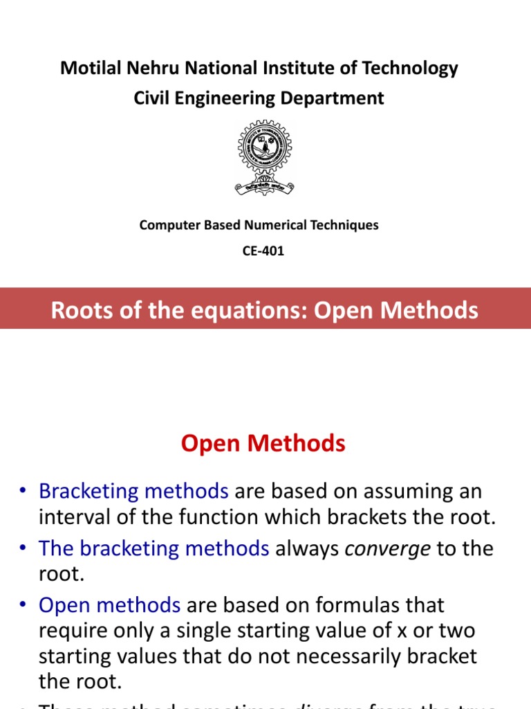 T 5 Open Methods | PDF | Applied Mathematics | Algorithms And Data ...