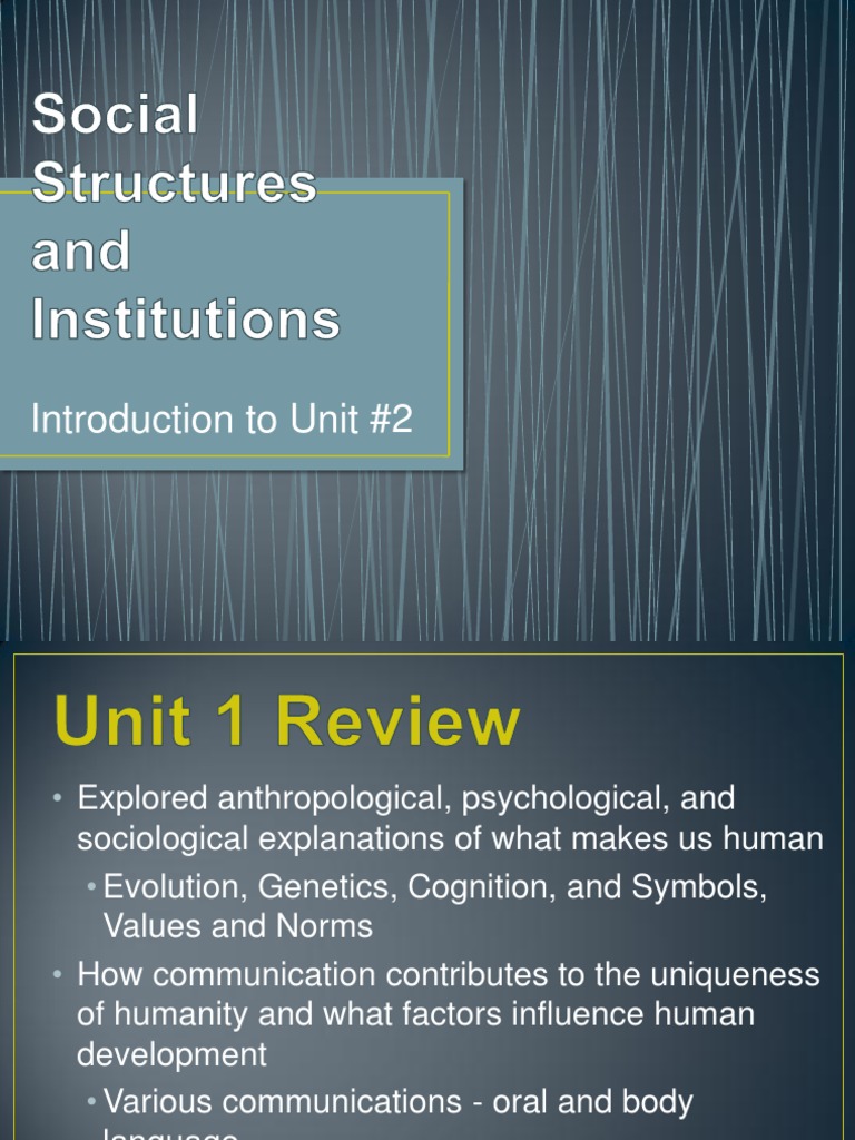 2 Intro and Social Institutions | PDF | Society | Institution