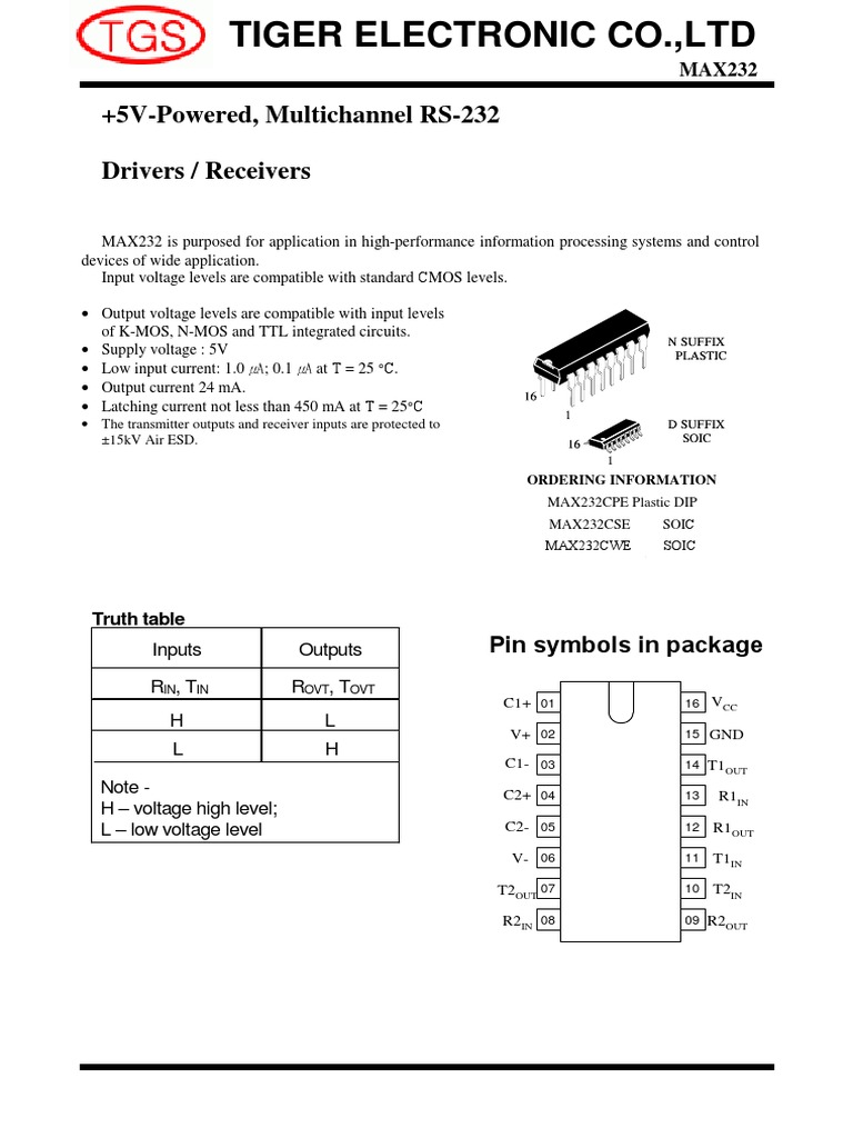 MAX232 RS-232 Driver/Receiver Overview | PDF | Electronic Design ...