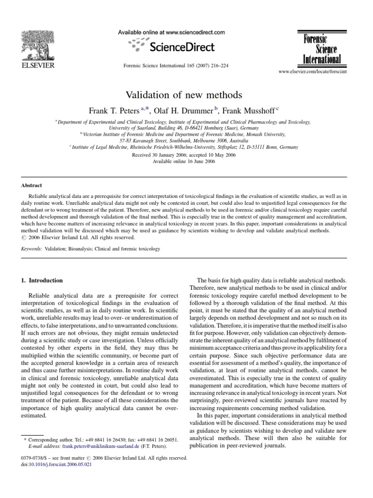 Analytical Method Validation in Toxicology | PDF | Accuracy And ...