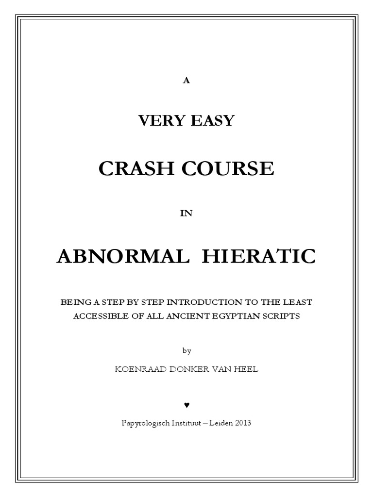 Easy Guide to Abnormal Hieratic Script | PDF | Egyptian Hieroglyphs ...