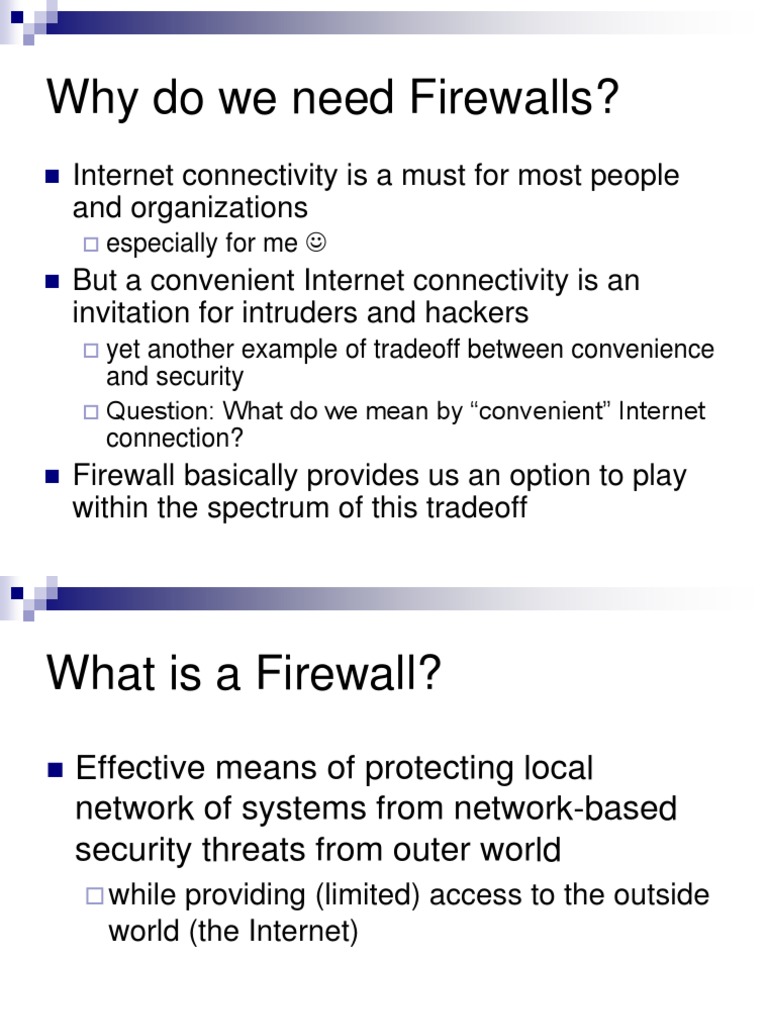 Why Do We Need Firewalls? | PDF | Firewall (Computing) | Proxy Server