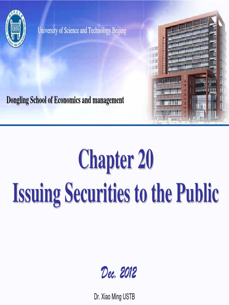 Chapter 20 Issuing Securities To The Public | PDF | Initial Public ...