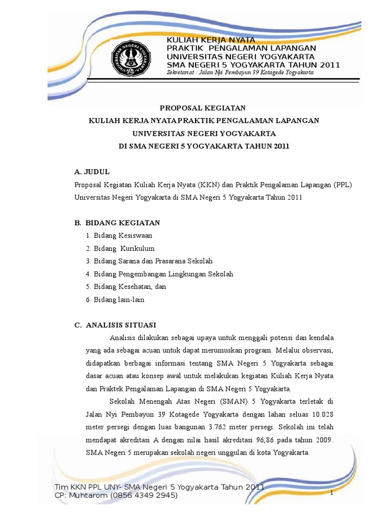 Contoh Proposal KKN-PPL | PDF