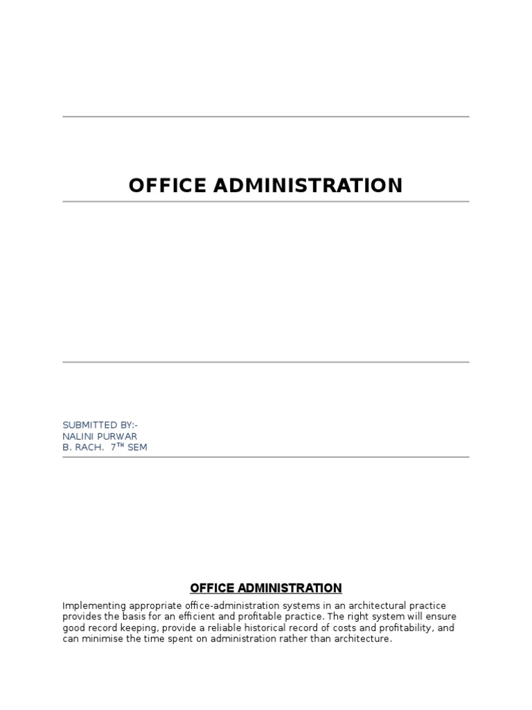OFFICE ADMINISTRATION.doc | Architect | Records Management
