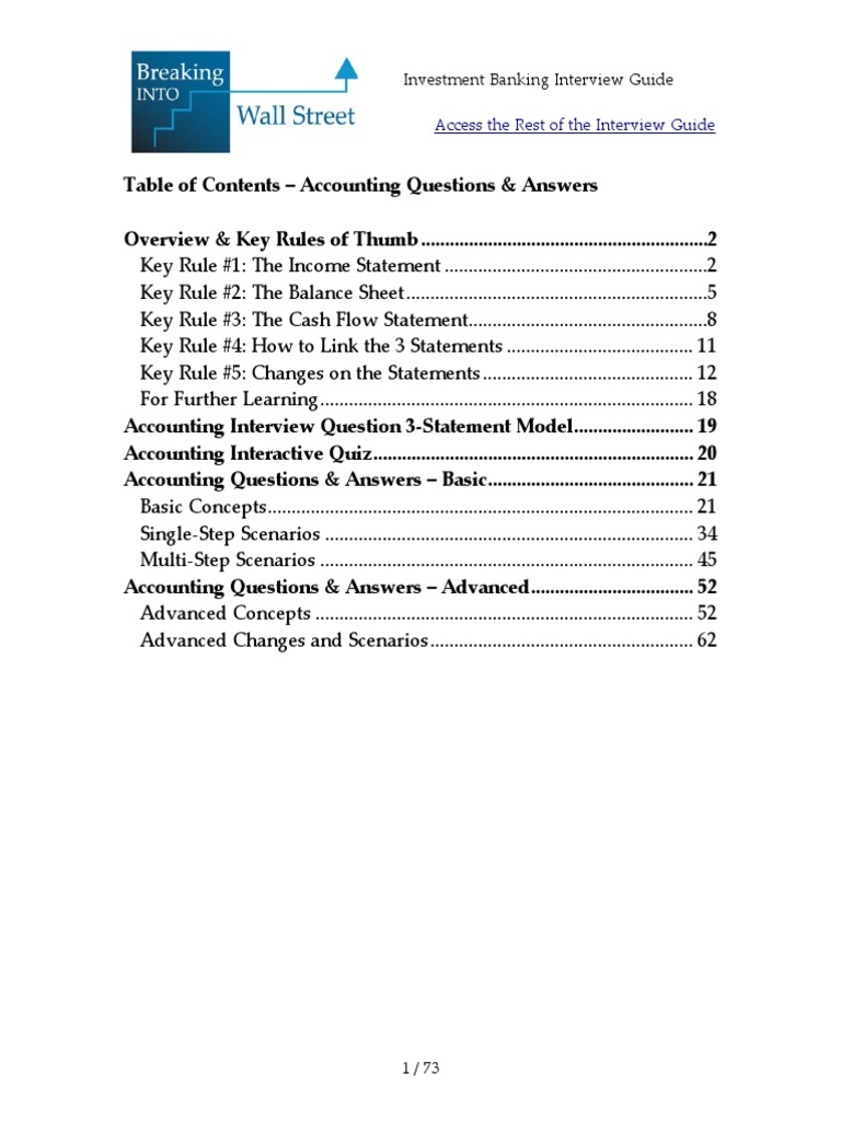 IBanking Interview - Accounting Guide | PDF | Cash Flow Statement | Expense