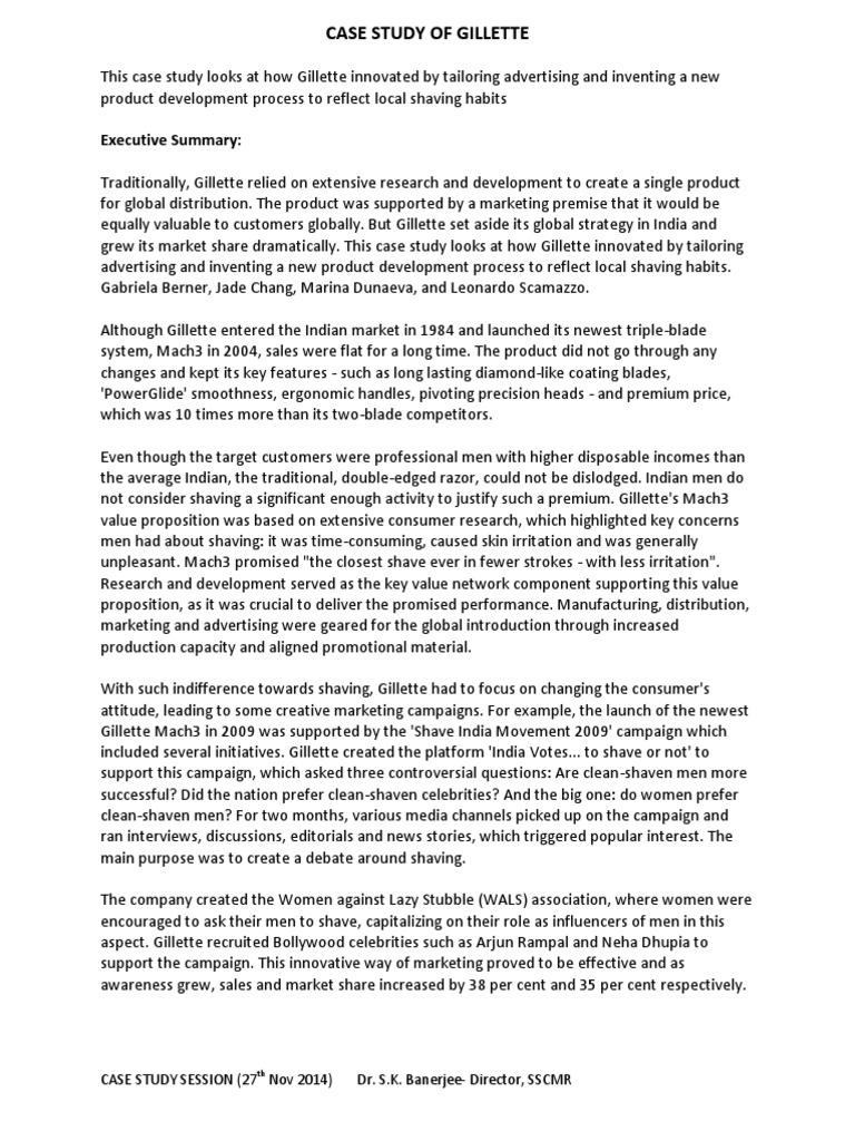 Case Study of Gillete | PDF | Razor | Strategic Management