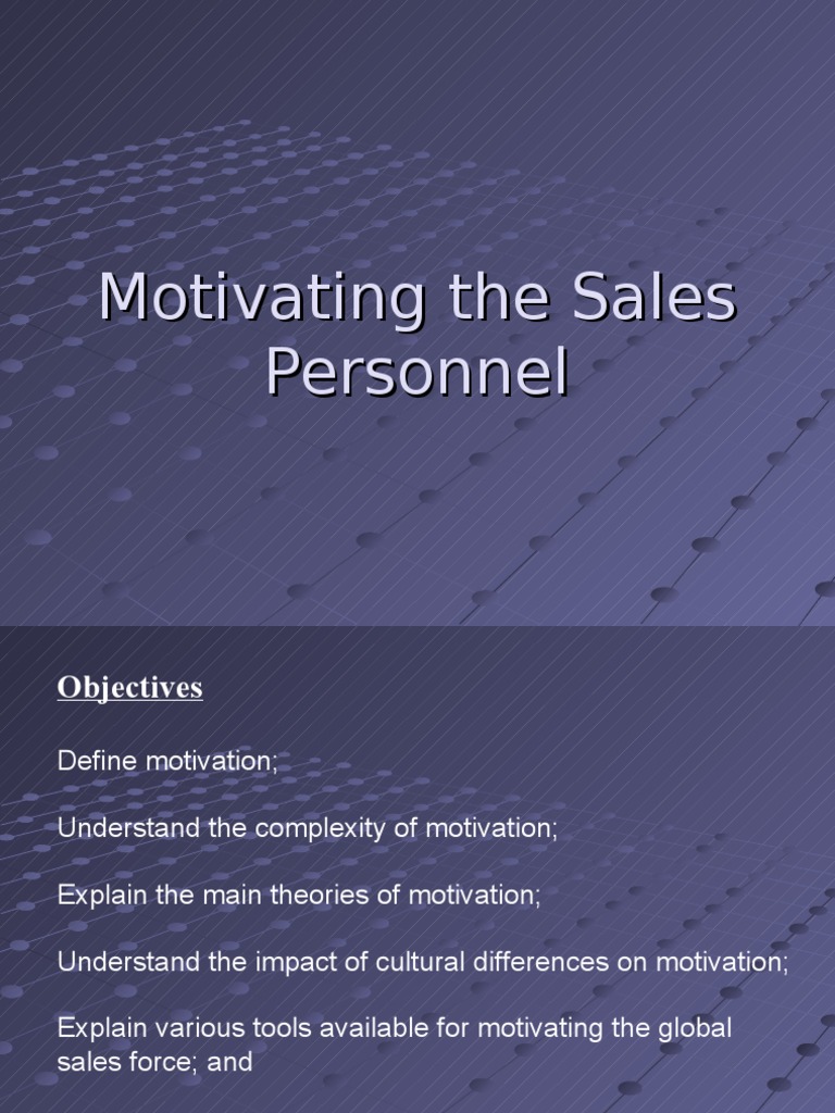 Motivating Sales Personnel: Key Theories | PDF | Motivation | Motivational