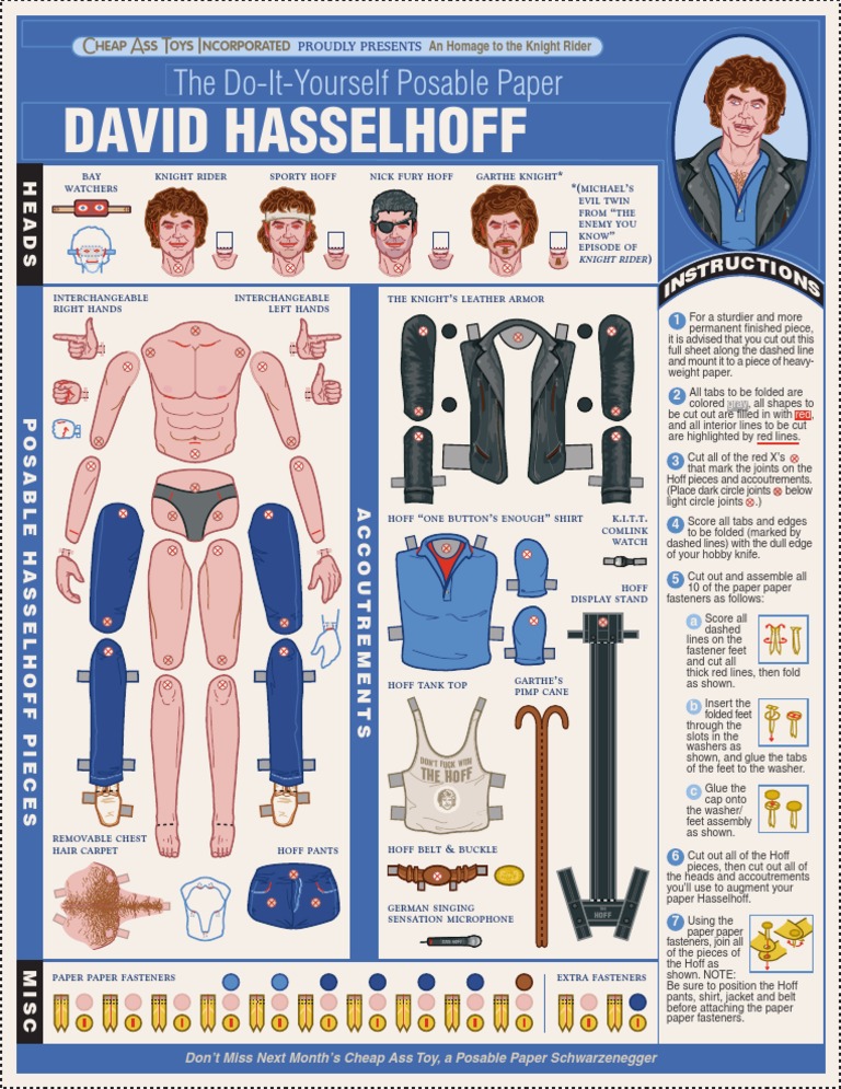 David Hasselhoff Poseable Papercraft | PDF