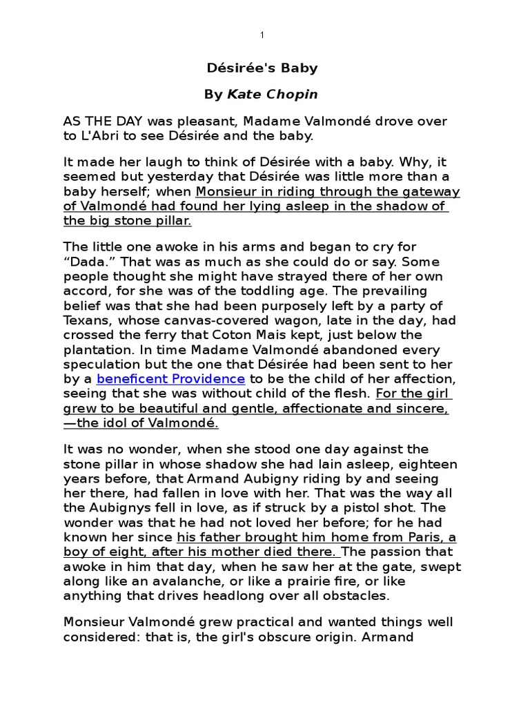 The Father of Désirée's Baby | PDF