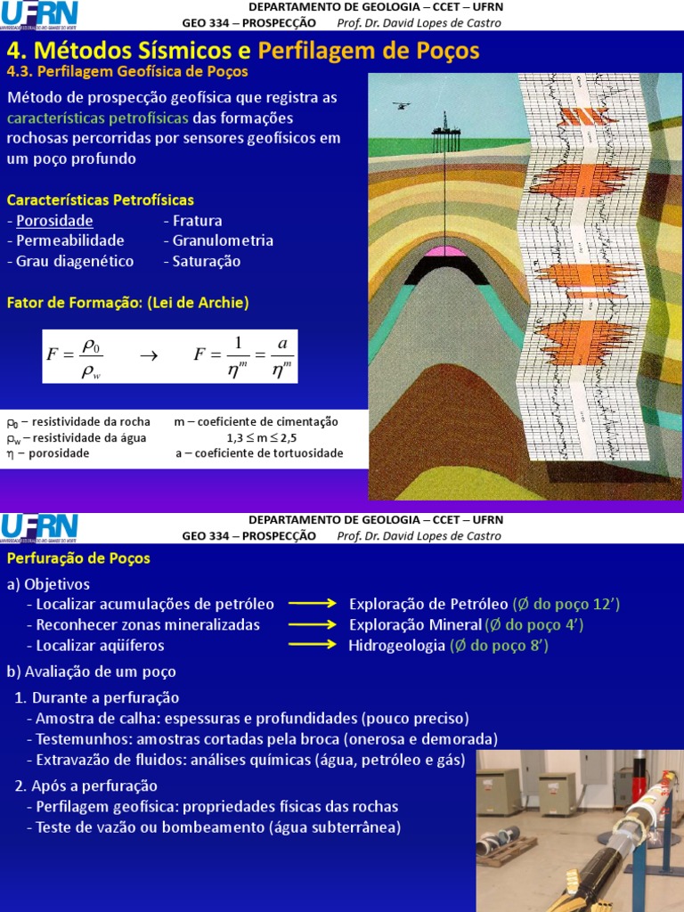 Perfilagem Geofísica | Download grátis PDF | Geofísica | Poço de petróleo
