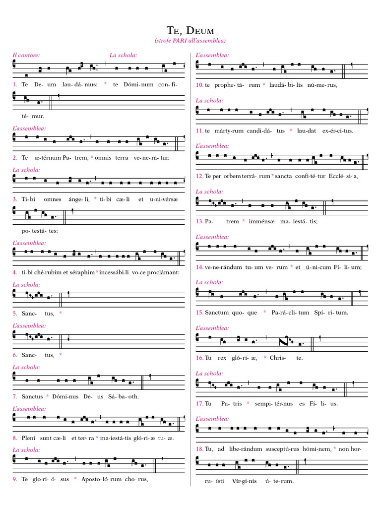 Te Deum Romano Gregoriano | PDF