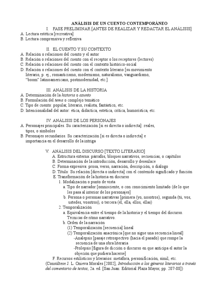 Análisis de Un Cuento Contemporáneo PDF | PDF