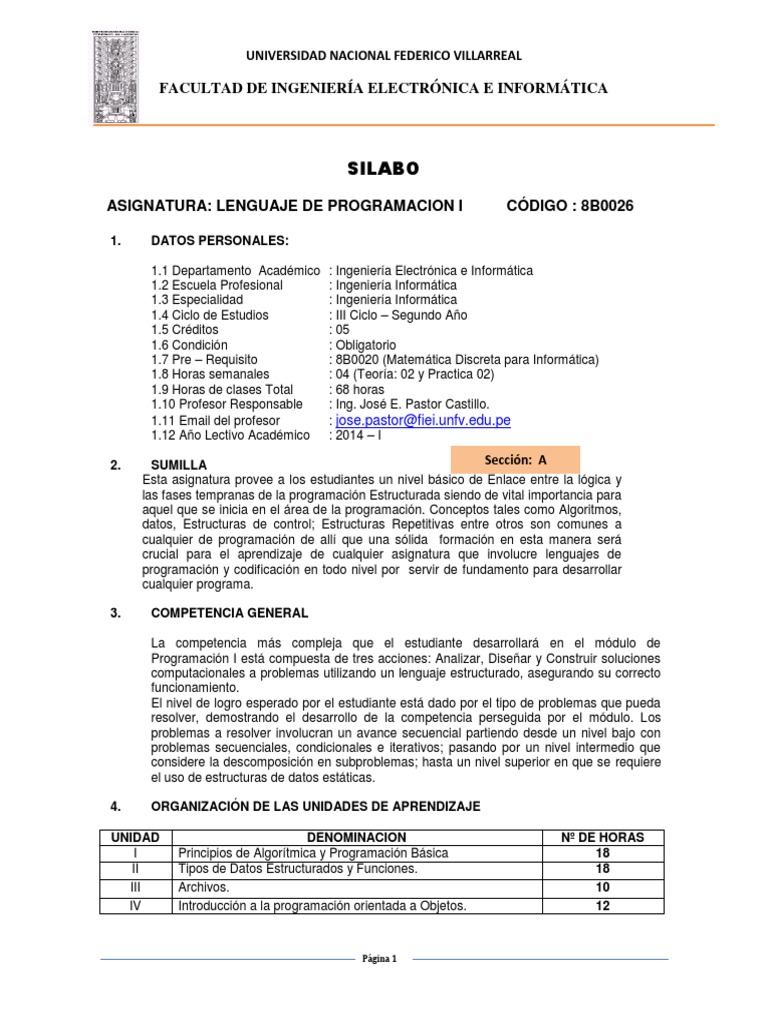 Lenguaje de Programacion I | PDF | Programación de computadoras ...