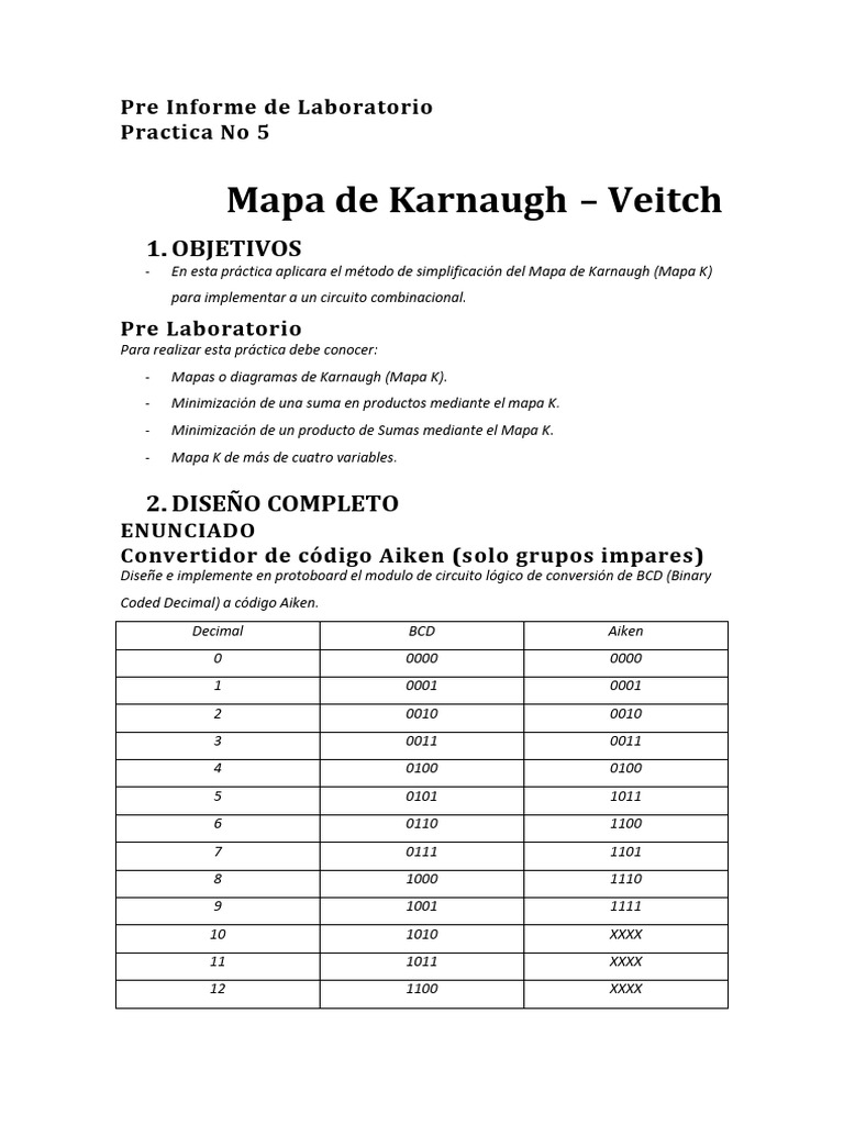 Pre Informe De Laboratorio No 6 Pdf Lógica Mapa