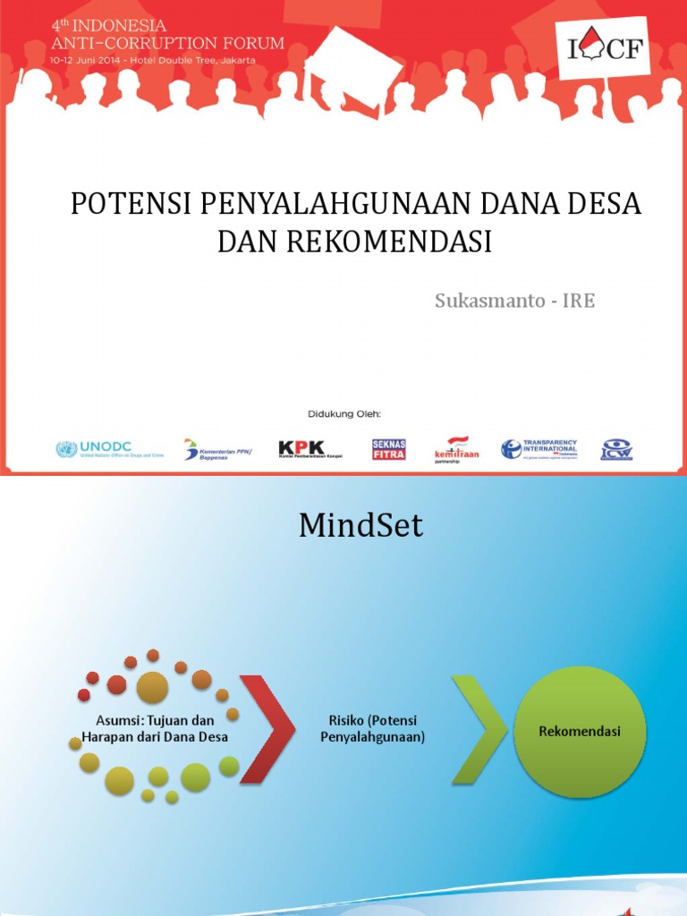 Potensi Penyalahgunaan Dana Desa Dan Rekomendasi - Sukasmanto IRE | PDF
