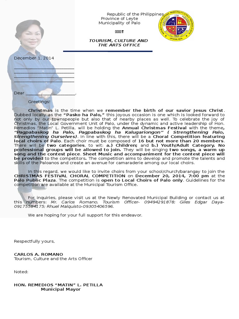 Choir Invitation Letter