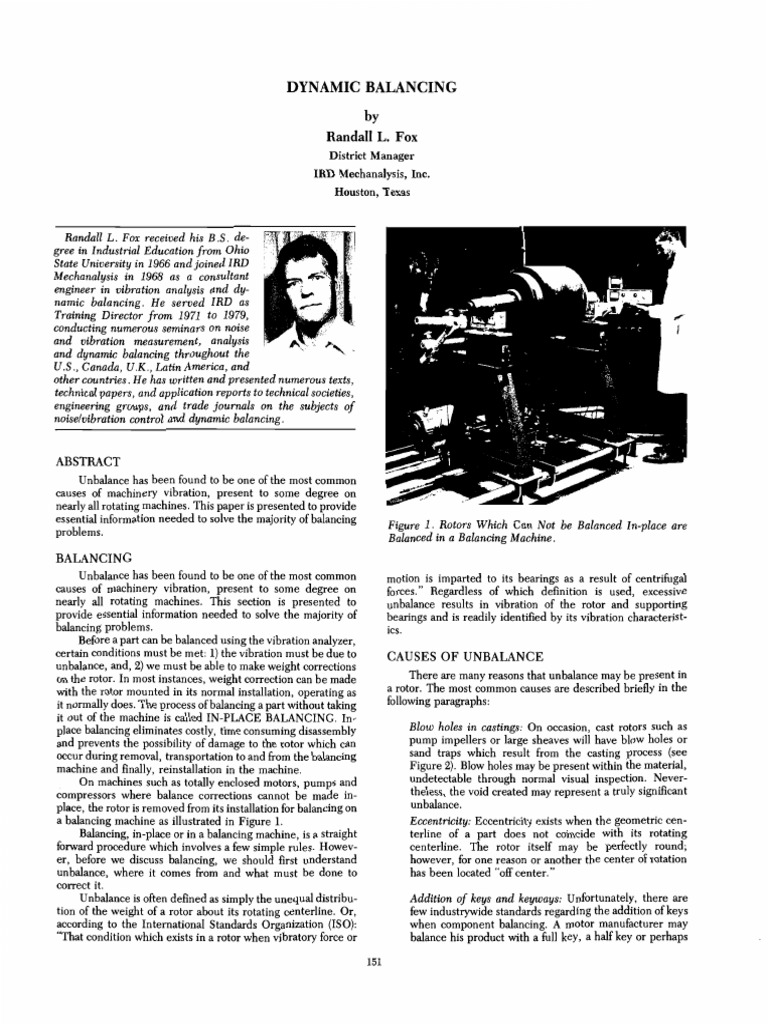 Balancing of Rotor 1 PDF | PDF
