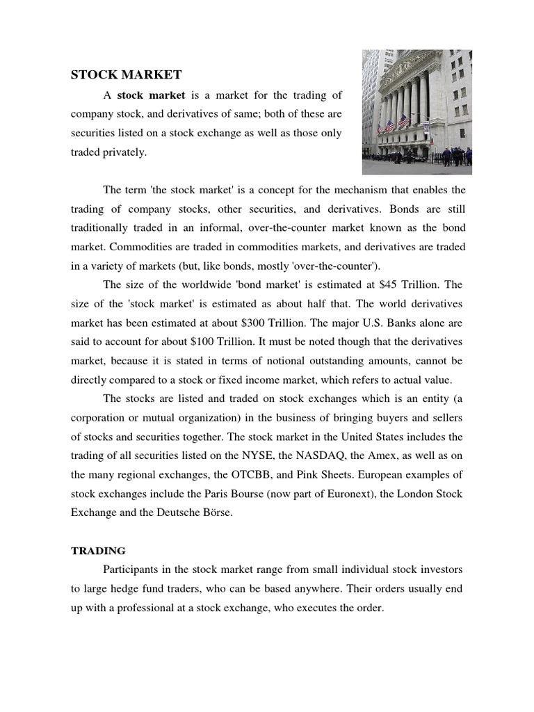 Stock Market | PDF | Stocks | Stock Market