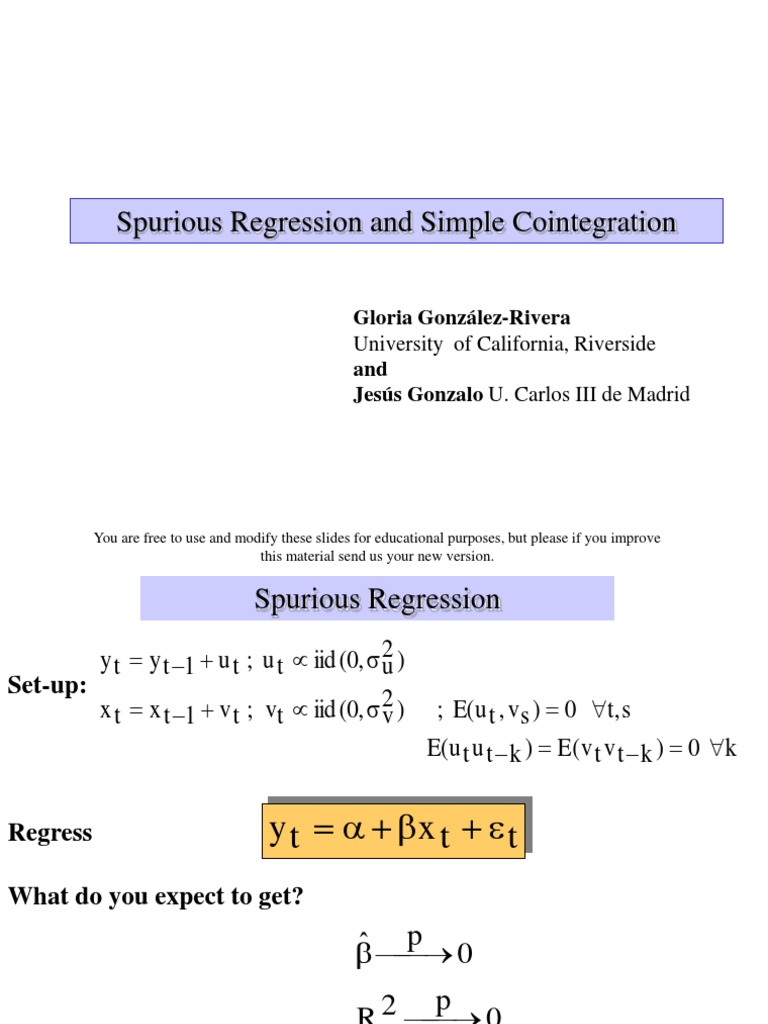 Spurious Reg and Co Integration | PDF | Regression Analysis ...