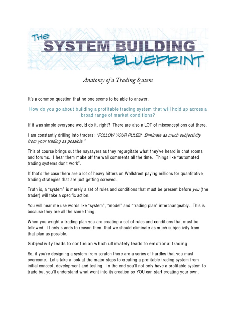 The System Building Blueprint | PDF | Algorithmic Trading | Securities ...